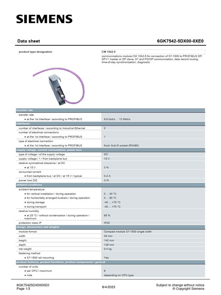 6GK75425DX000XE0 Datasheet en | PDF | Bit Rate | Internet