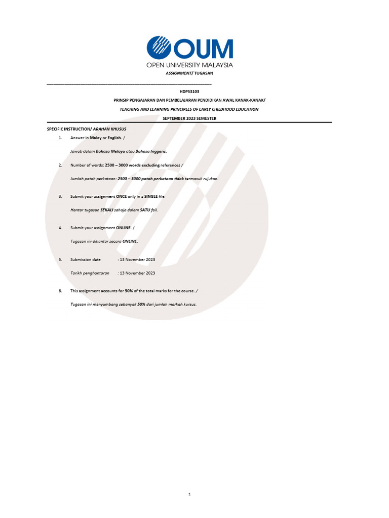 Assignment/ Tugasan | PDF