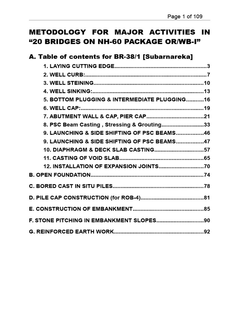 Method Statement 20 Bridges PDF Free | PDF | Concrete | Welding