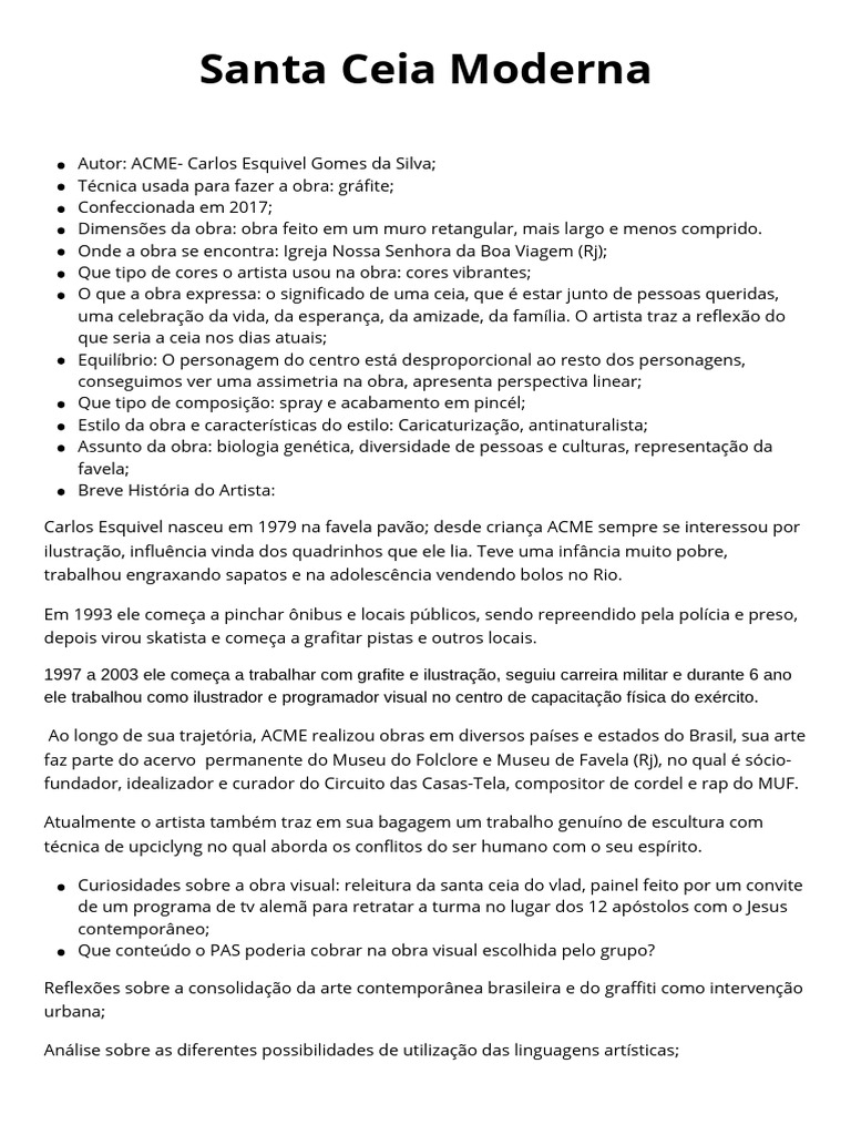 Santa Ceia Moderna | PDF