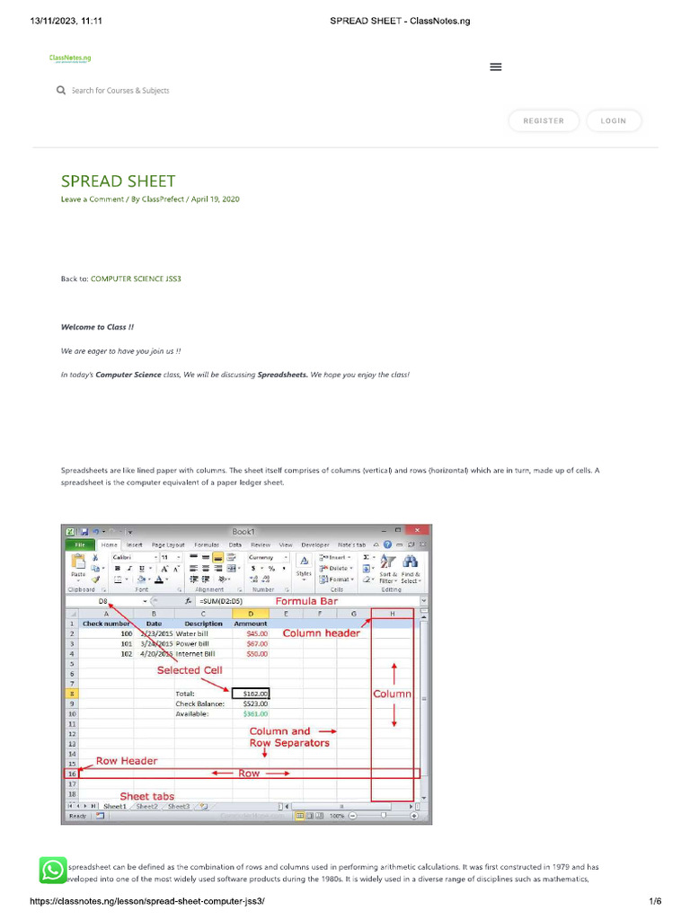 jss3 Spreadsheet | PDF