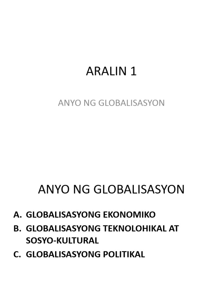 Anyo NG Globalisasyon | PDF