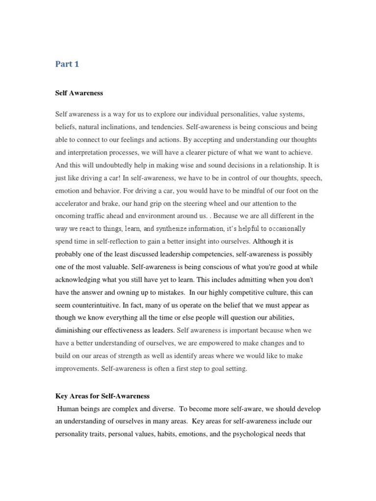 Self Awareness | PDF | Self Awareness | Self