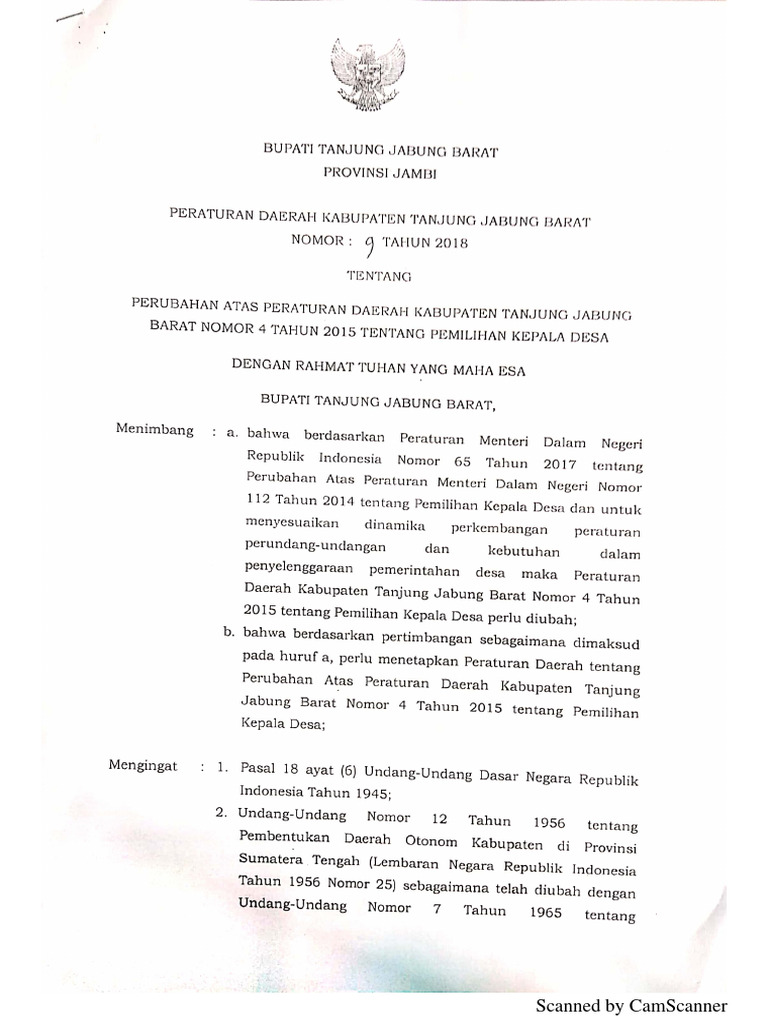 Perda No 9 TH 2018 | PDF