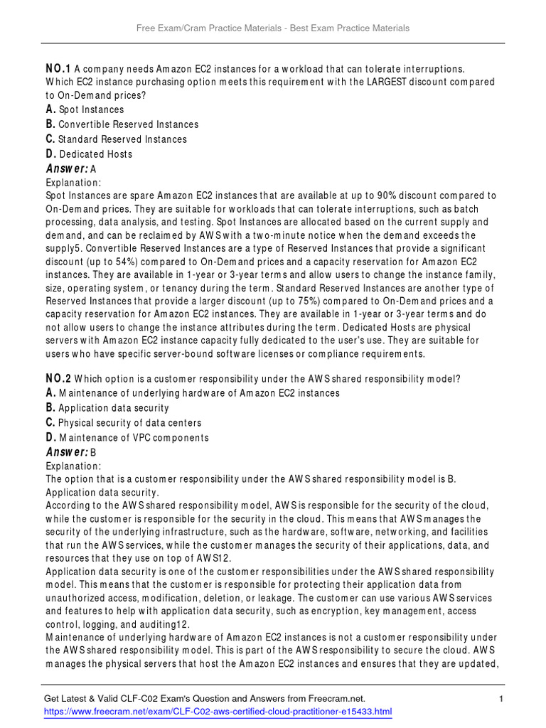 CLF C02 | PDF | Amazon Web Services | Cloud Computing
