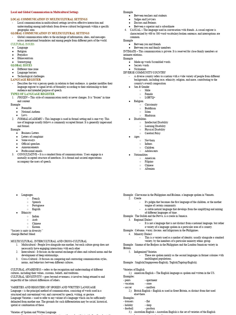 Gec Reviewer | PDF | Communication | English Language