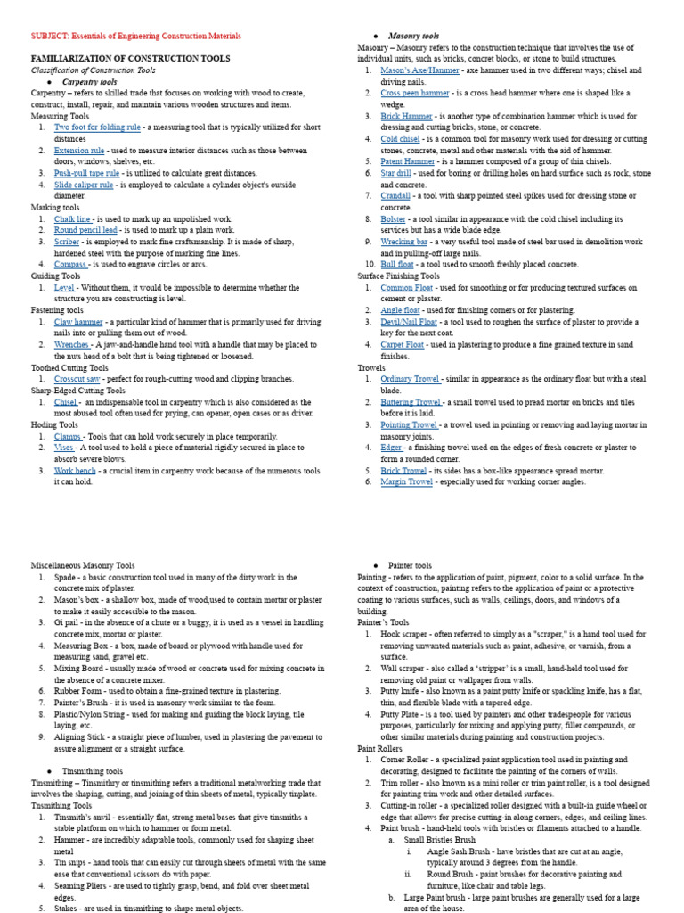 CT112 Reviewer | PDF | Concrete | Lumber