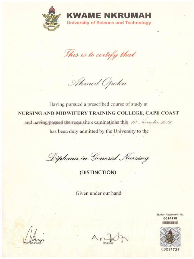 Ahmed KNUST Cert | PDF