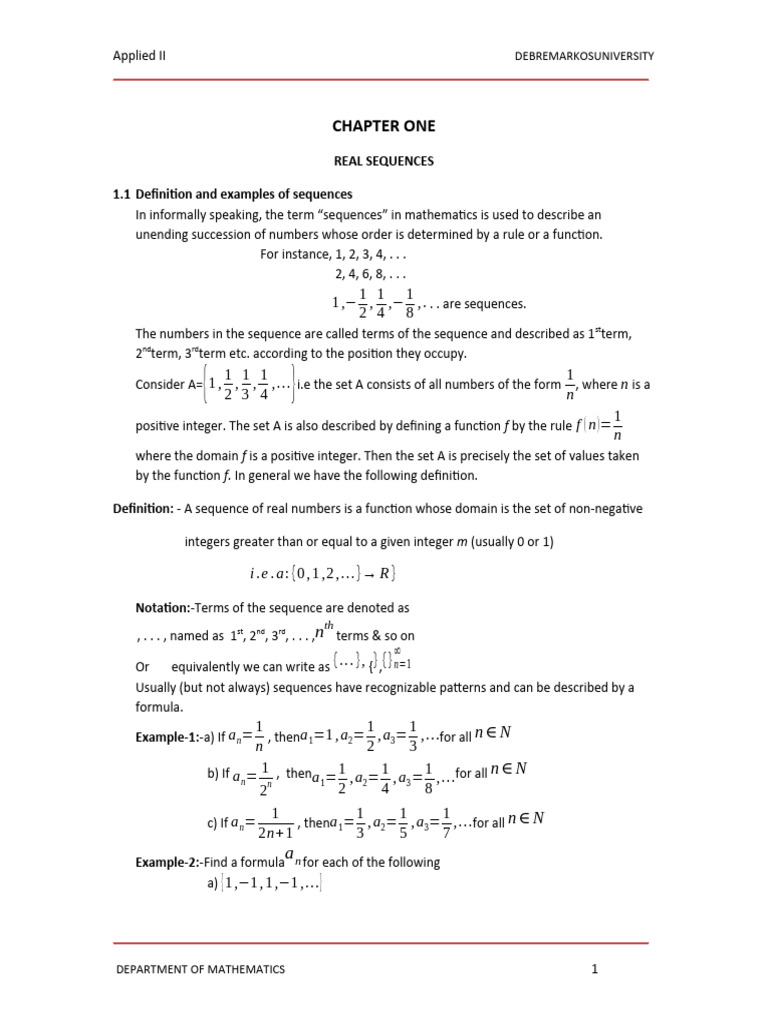 Applied Math II (DMU) | PDF | Sequence | Function (Mathematics)