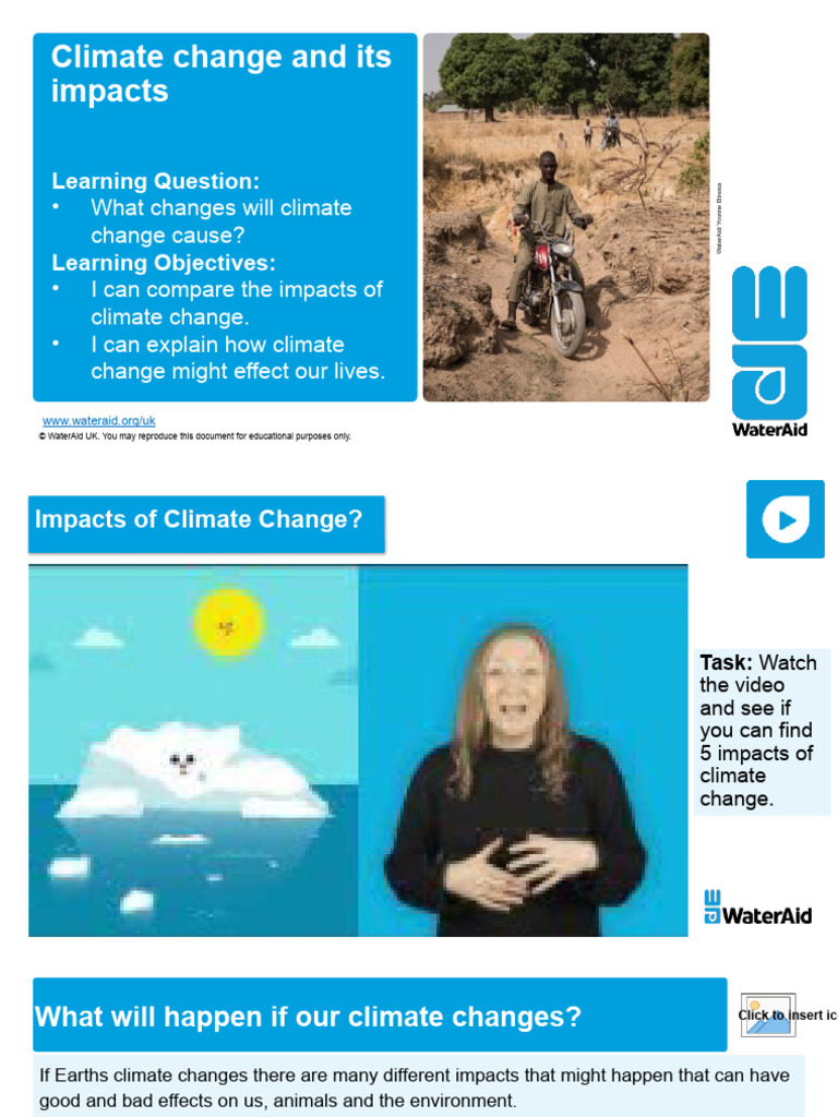 wateraid-ks2-climate-change-impacts-lesson-slides | PDF | Climate ...