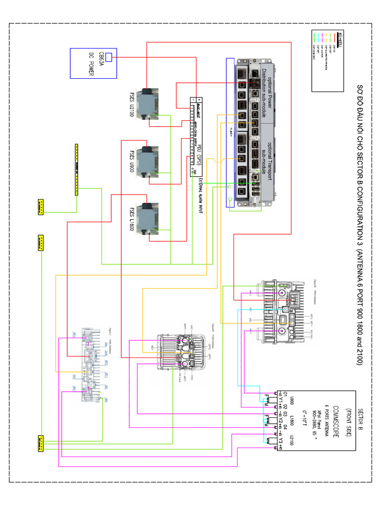 VNPT U2100 U900 LTE1800 SITE CONNECTION DIAGRAM SectorB v1 | PDF