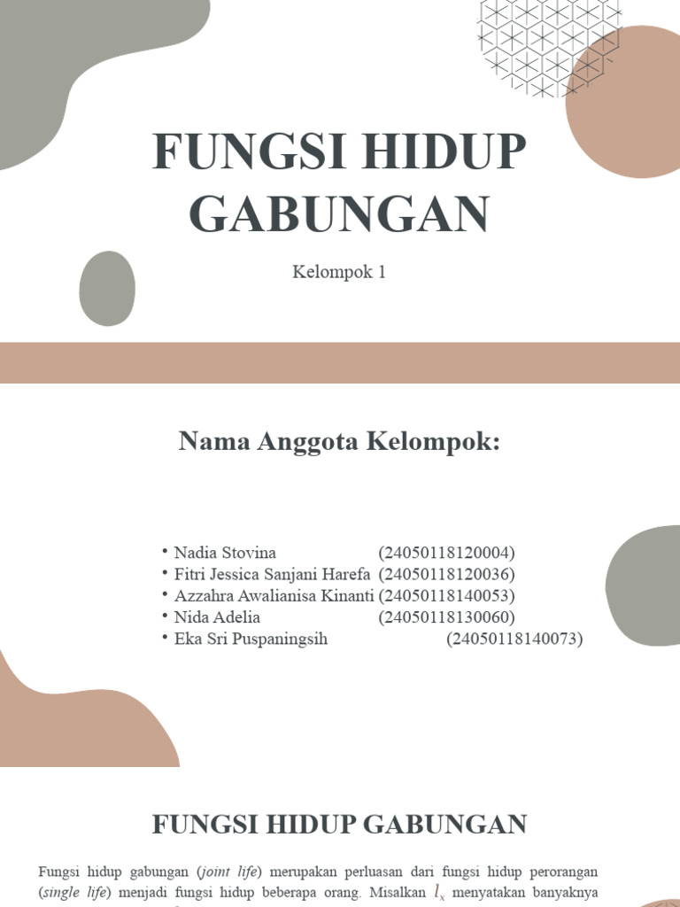 Fungsi Hidup Gabungan - Kelompok 1 | PDF