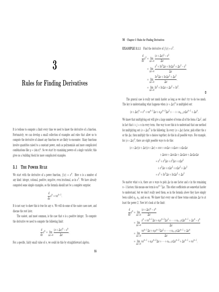 Calculus 03 Rules For Finding Derivatives 2up | PDF | Derivative ...