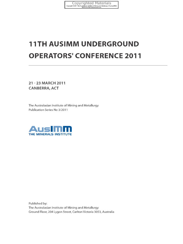 AusIMM 2011 | PDF