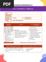 D2 A2 FICHA REL. Conocemos Las Costumbres Religiosas de Mi Región. | PDF | Perú