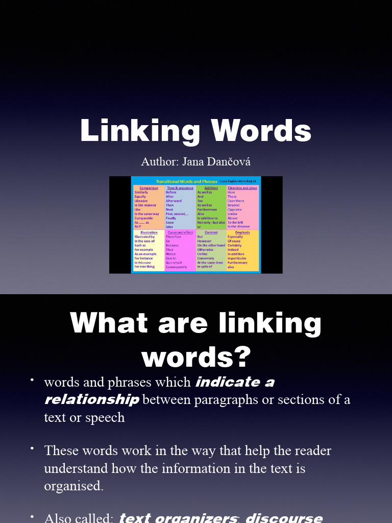 Linking words presentation (ENGLISH) | PDF | Word | Paragraph