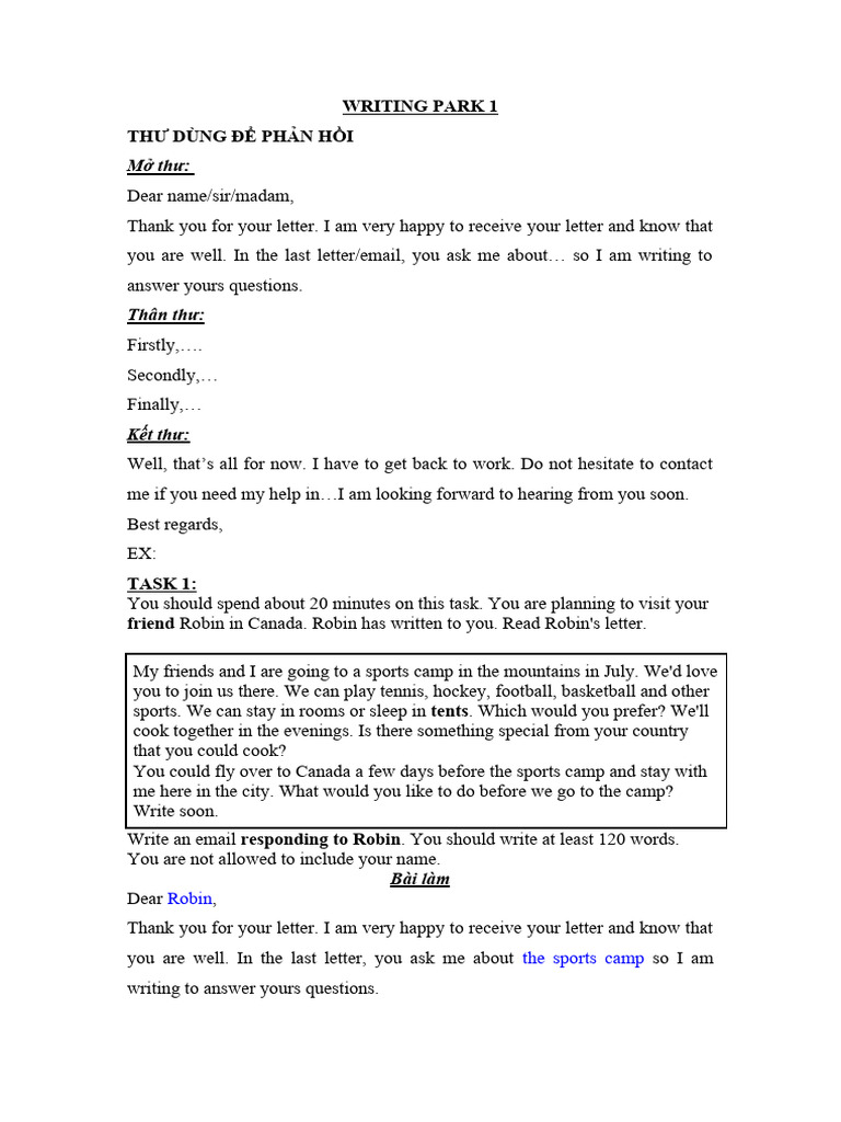 Writing Part 1 | Download Free PDF | Vocabulary | English Language