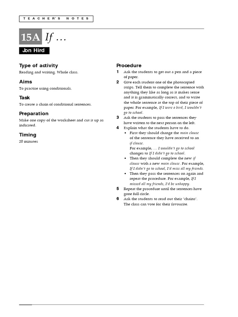 If Conditionals Chain | PDF | Syntax | Human Communication