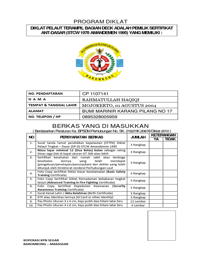 Dokumen - Tips - Persyaratan Able Seafarer Deck | PDF