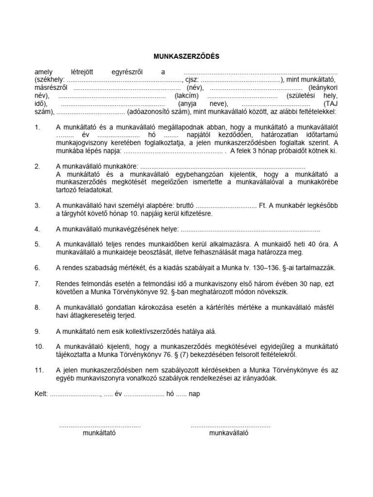 Munkaszerz Minimal | PDF