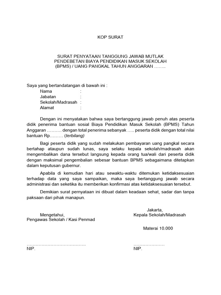 SPTJM Debet BPMS | PDF