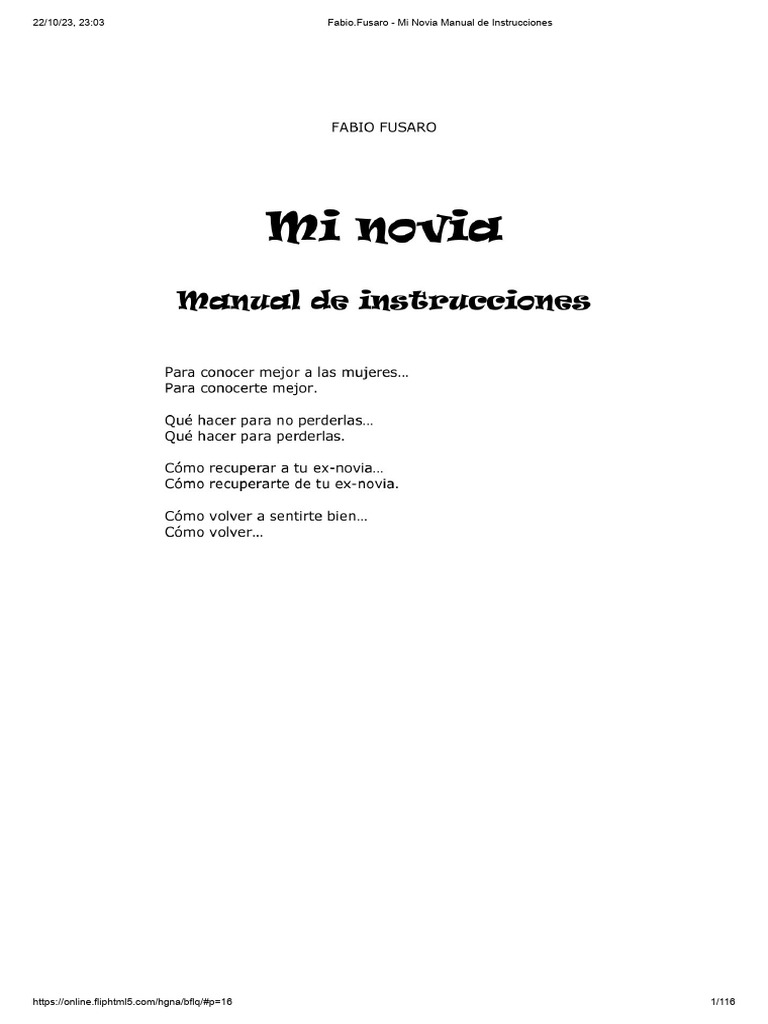 Fabio - Fusaro - Mi Novia Manual de Instrucciones | PDF