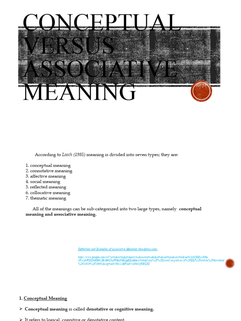 English 104 t1 Abstraction 5 Conceptual Versus Associative Meaning 1 2 ...