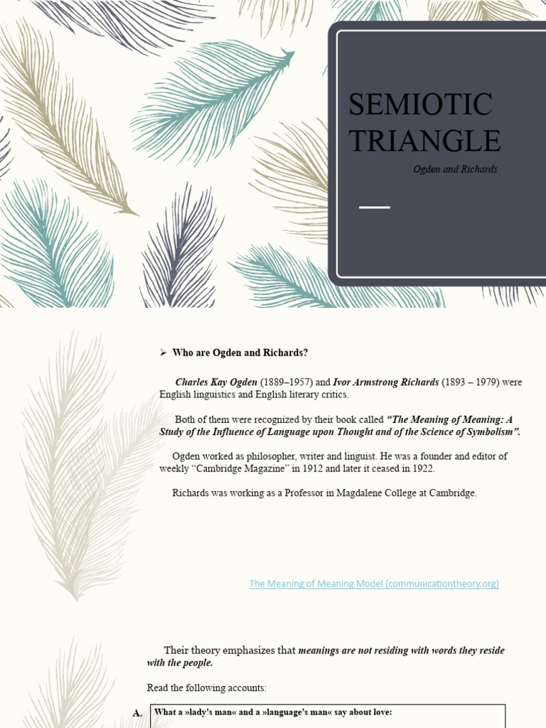 English 104 t1 Abstraction 4 Semiotic Triangle 2 | PDF | Thought | Concept