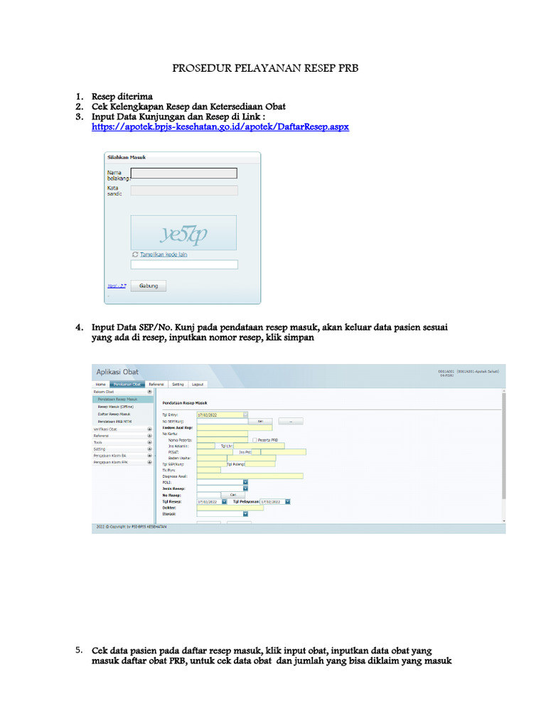 Prosedur Pelayanan Resep PRB | PDF