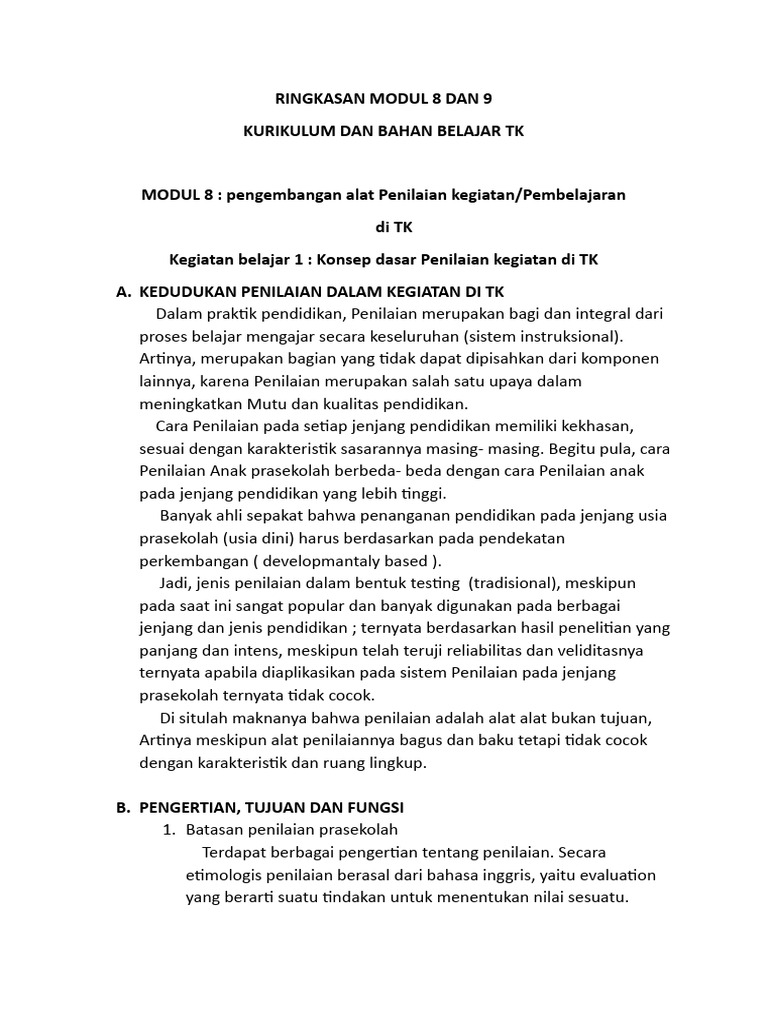 Ringkasan Modul 8 Dan 9 | PDF