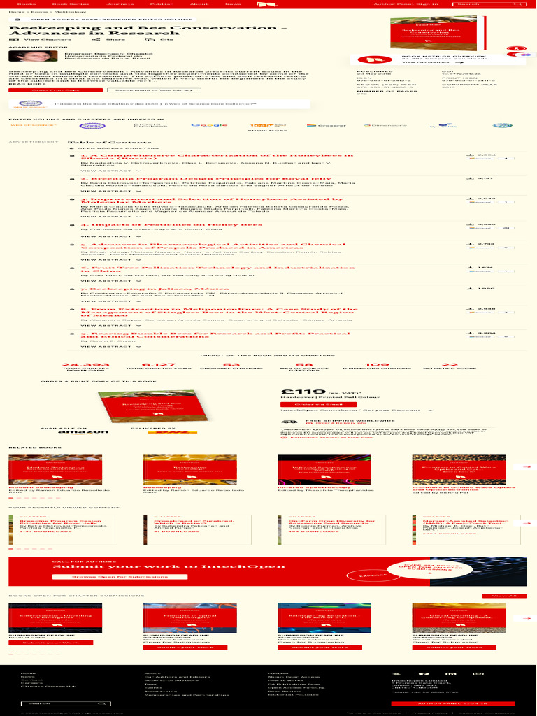 Beekeeping and Bee Conservation - Advances in Research _ IntechOpen | PDF | Open Access | Value ...