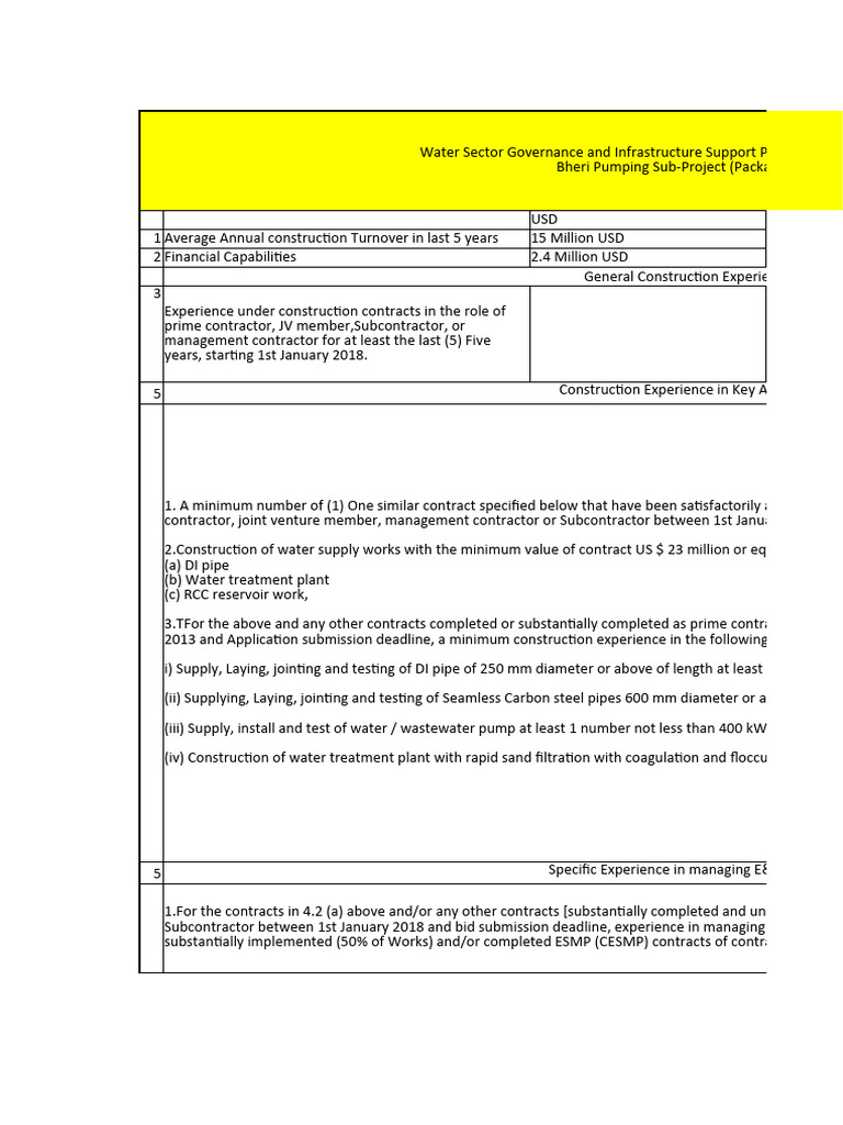 Bheri Pumping Sub-Project Overview | PDF | General Contractor | Water ...