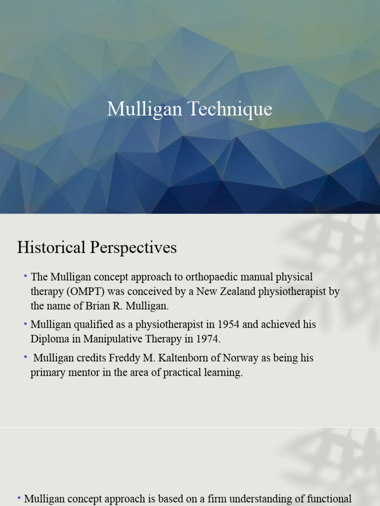 Mulligan Technique in Manual Therapy | PDF | Physical Therapy | Manual ...
