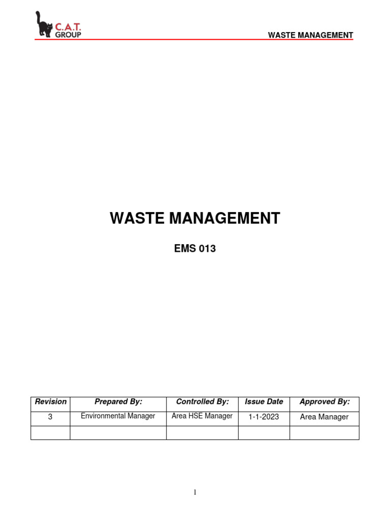 EMS 013-Waste Management | PDF | Waste | Waste Management