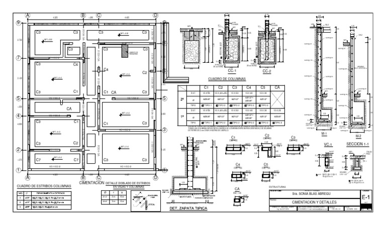 Planta Modelo De Cimentacion Pdf Ingeniería Estructural