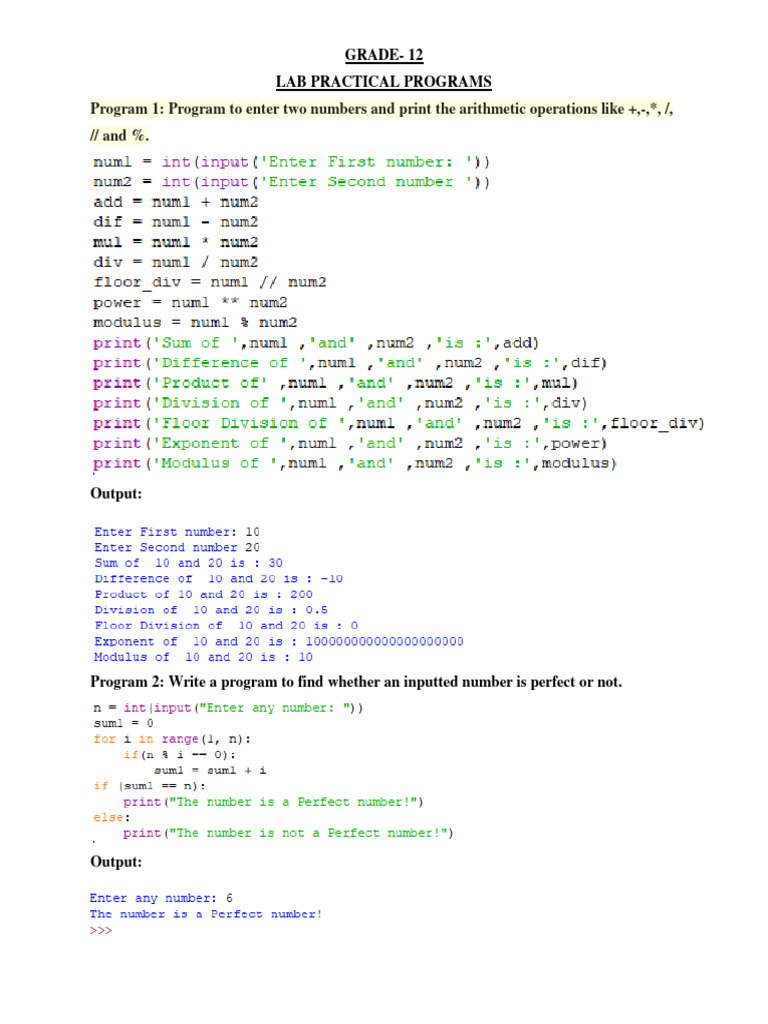 12th Lab Practical | PDF | Table (Database) | Computer Program 12th Lab Practical | PDF | Table (Database) | Computer Program