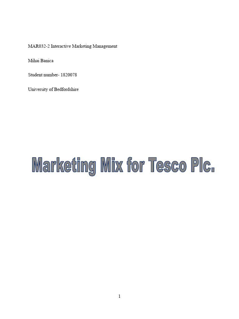TESCO REPORT-Mihai Banica | PDF | Tesco | Pricing