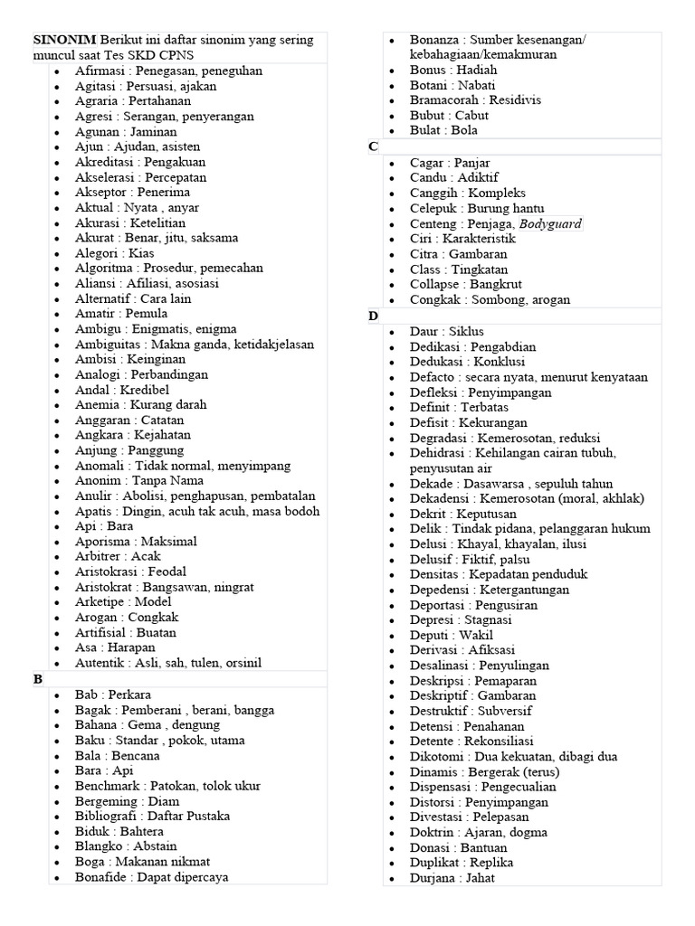 Sinonim Antonim | PDF