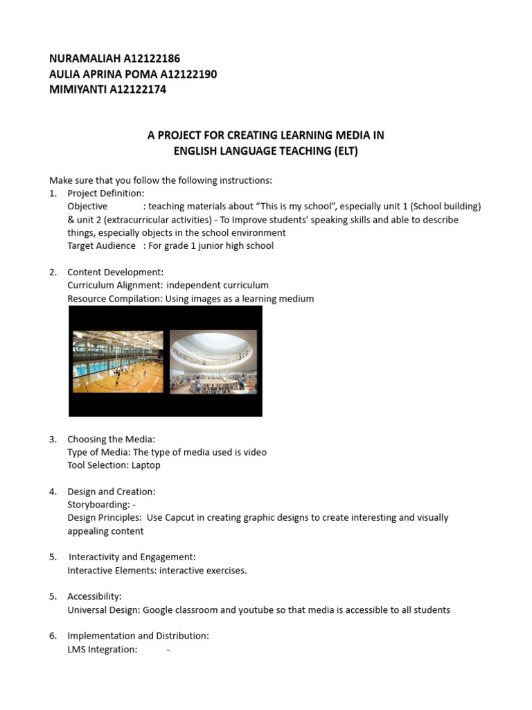 A Project For Creating Learning Media in | PDF | Curriculum ...