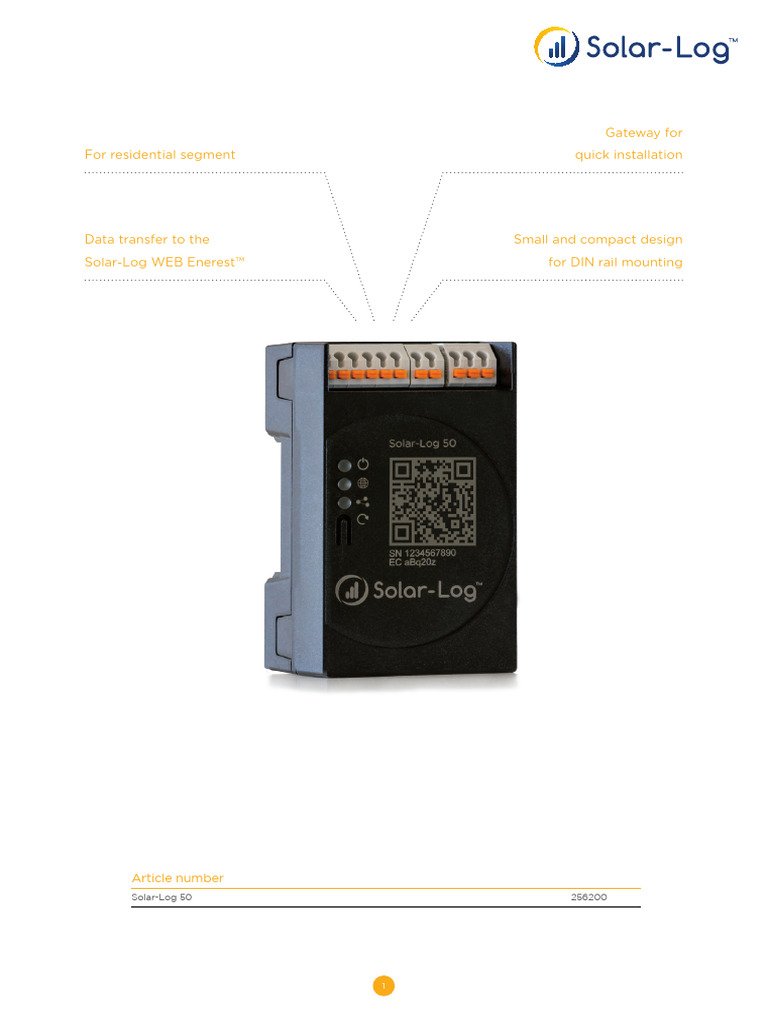 Data Sheet - Solar-Log - Monitoring Solar Log 50 | PDF | Usb ...