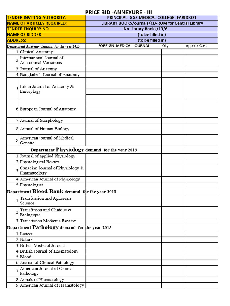 Price Bid Annexure IV | PDF | Dental Hygienist | Hearing