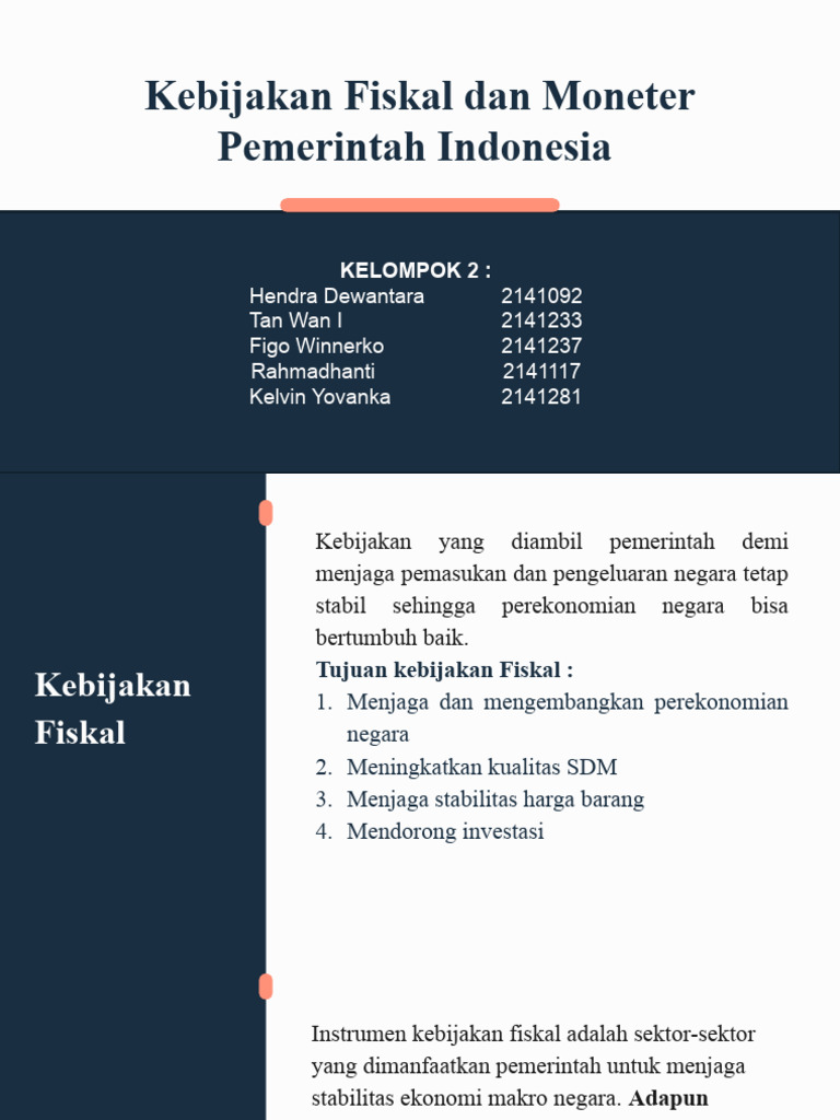 Kebijakan Fiskal Dan Moneter Pemerintah Indonesia | PDF