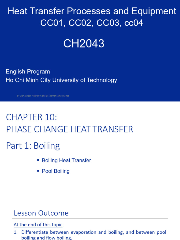 CH2043 - 7 - Phase Change Heat Transfer (Part 1 Boiling) | PDF | Boiling | Heat Transfer