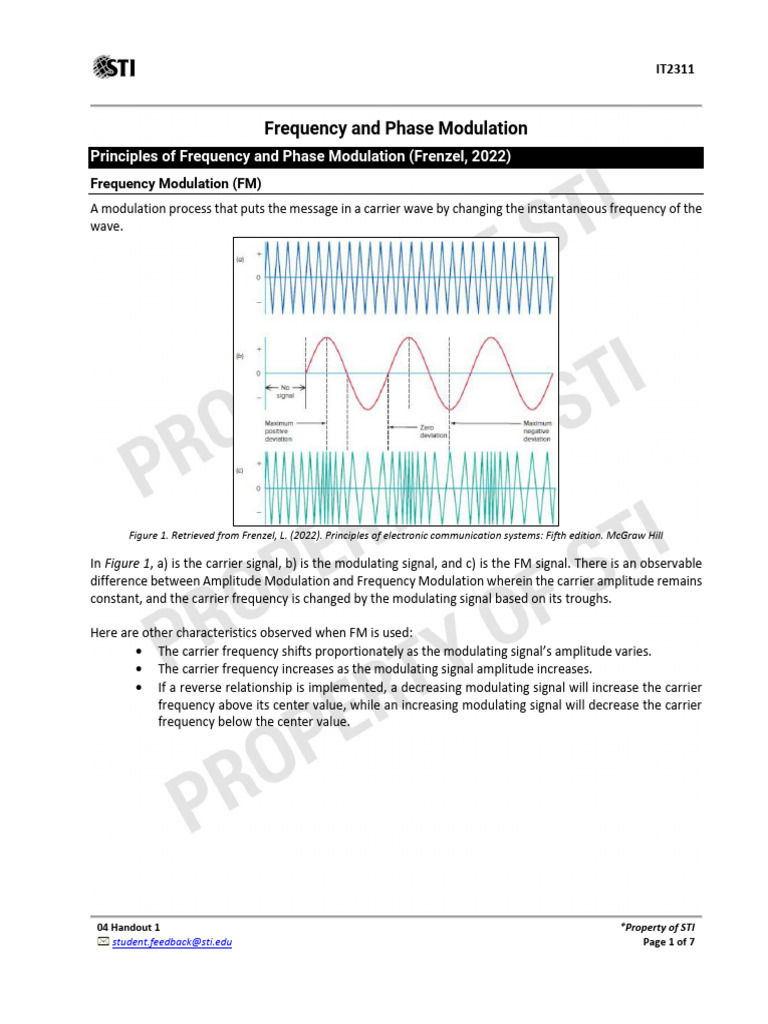 04 Handout 1 (16) . | PDF | Frequency Modulation | Modulation