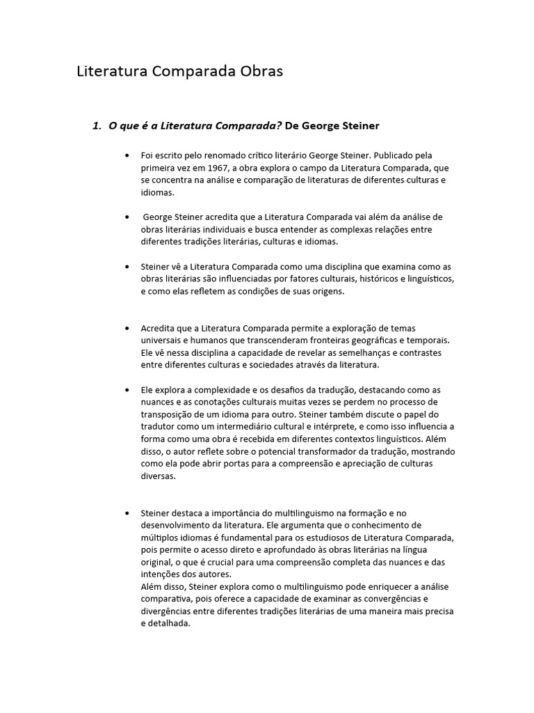 Literatura Comparada Obra1 | PDF | Livros | Poesia