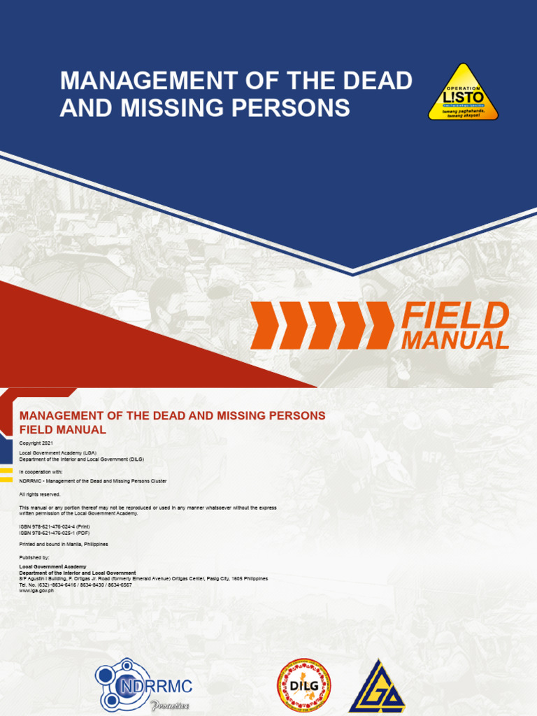 Management of The Dead and Missing Persons (MDM) Field Manual | PDF | Emergency | Internally ...
