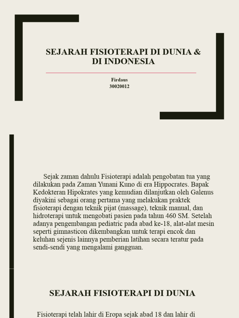 Sejarah Fisioterapi | PDF