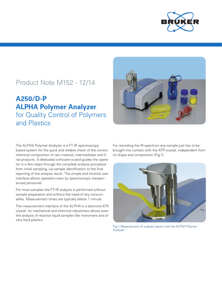 A250DP PN M152 ALPHA Polymer EN | PDF | Spectroscopy | Polymers