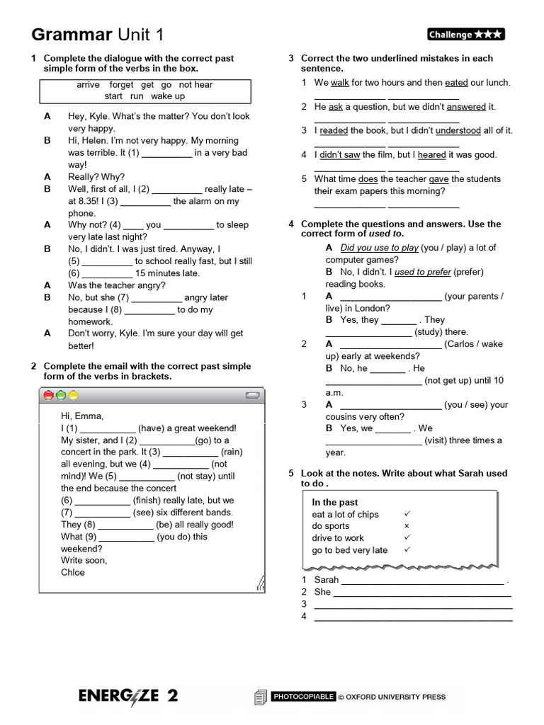 GV Unit 1 Challenge | PDF | Linguistics | Grammar
