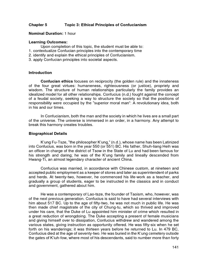 GEC 7 Chap 5 Topic 3 Confucian Ethics | PDF | Confucianism | Virtue